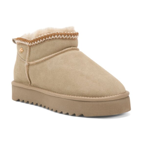 Mexx | Shoes | New Mexx Suede Shearling Booties Sheepskin Sneaker ...